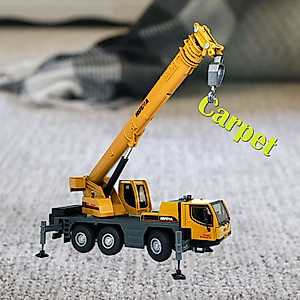 Qcar Mobile Crane Truck Construction Vehicles Toys,1:50 Scale Diecast Site Auto Crane, Toy Trucks for Kids 8,9,10,11,12 Year Old and up
