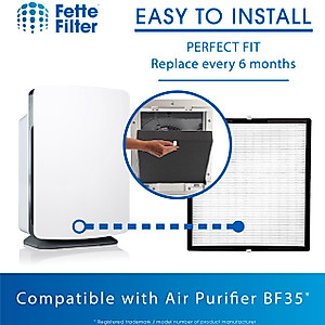Fette Filter - BF35 True Hepa H13 Replacement Filter Compatible with BF35-Silver-Carbon for Classic Air Purifier - Pack of 1