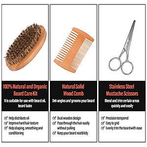 All in one Beard Grooming Kit for Men Care with Beard Soap Beard Oil, Beard Brush, Beard Comb, Beard Balm, Beard Shampoo,Beard Scissors &Storage Bag