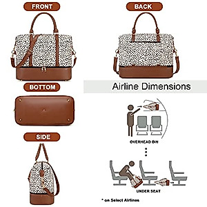 Womens Travel Weekender Bag Carry on Overnight Bag Canvas Luggage Shoulder Duffel Beach Tote Bag with Shoe Compartment