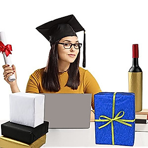 Bolsome 100 Sheets 20 * 14 Inches Christmas Tissue Paper for Gift Wrapping, Gold Silver White Black Navy Blue Tissue Paper for Gift Bags for Birthday Christmas Graduation Party DIY Craft