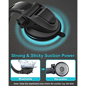 Aozcu Dashboard Car Tablet Mount for Truck, Strong Sticky Suction Cup iPad Holder, Dash Tablet Stand with Adjustable Arm for iPad Pro 12.9 11 Mini Air 5 4, Galaxy Tabs, iPhone, 4-13" Tablets & Phones