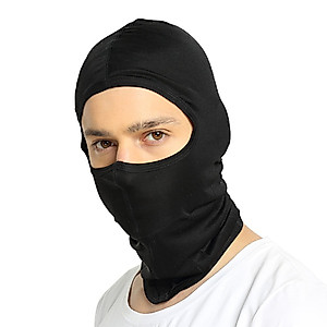 ALASKA BEAR Silk Balaclava Face Mask for Men and Women, Pure Mulberry Silk Neck Gaiter Black