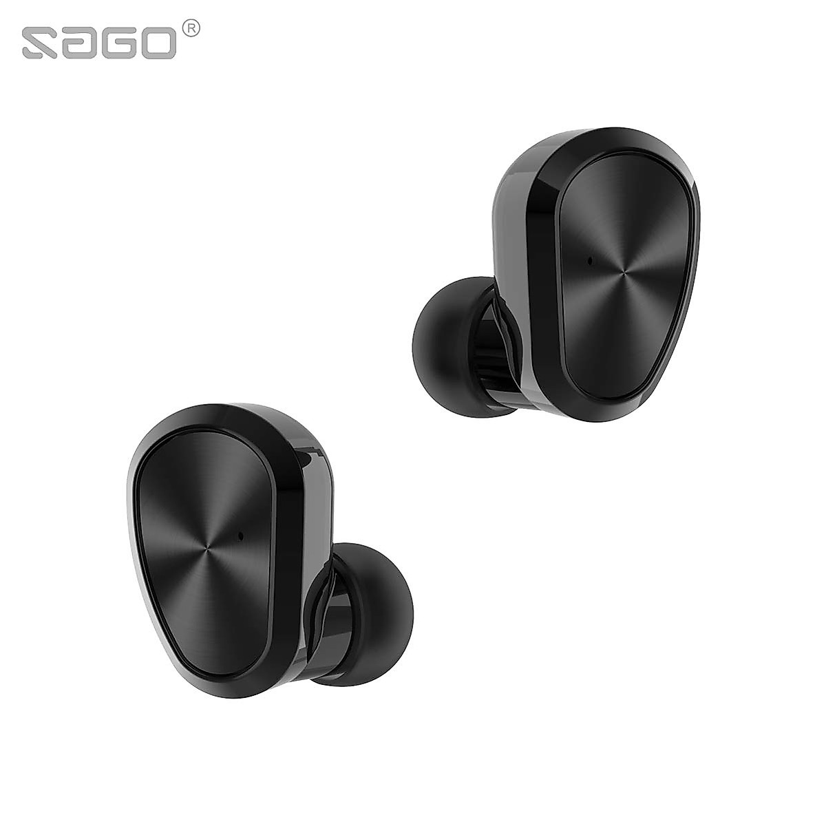 SZSAGO-Bluetooth-5.2-Wireless-Earbuds W5S True Wireless in-Ear Earphones with USB C Metal Charging case, IPX7 Waterproof Stereo Headphones,Built-in Mic Headset for iPhone/Samsung (Blue)