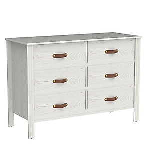 WAMPAT Kids Dresser for Bedroom, White Dresser with 6 Drawers, Baby Closet Storage Organizer Dressers & Chest of Drawers for Nursery, Living Room, Hallway