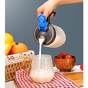 Bedoo Wide Mouth Mason Jar Flip Lids with Handle, 2 Pack Mason Jar Spout Lid, Easy Pour, Airtight Leak Proof and Durable, Black (Flip Cap Lid)