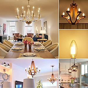 ANWIO B11 LED Filament Bulb E12 Candelabra Base 4.5W(60W Equivalent), Dimmable 2700K Warm White Chandelier Decorative Candle Light Bulb, B11 Chandelier Light Bulbs (12-Pack)