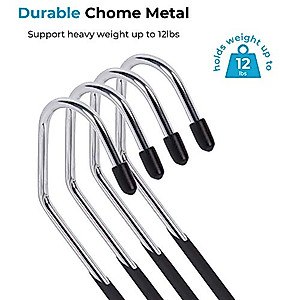 JS HANGER Non Slip Pants Hangers 20 Pack Open Ended Easy Slid Slacks Hangers, Durable Anti-Rust Space Saving Metal Jeans Hangers, Chrome and Black Friction