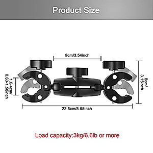 Sequpr Camera Clamp Mount for Gopro, Super Clamp Adapter Double Head Multifunction Holder for Motorcycle, Photography Light Fixture Bracket,Umbrella,Selfie Stick,Reflector