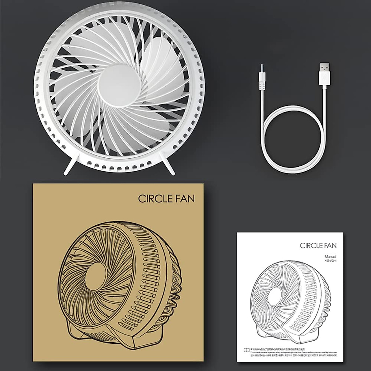 Desk Fan, 4.7 inch 3 Speeds Small Mini Quiet USB Desktop Table Cooling Fan for Office Home (Pink)