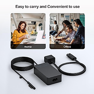 65W Surface Pro Laptop Charger-Microsoft Surface Pro Charger for Windows Surface Laptop 6,5,4,3,2,1,Microsoft Surface Pro10,9,8,7+,7,6,5,4,3,X,Surface Book3,2,1,Surface Go Tablet,Support 44W,36W, 10FT