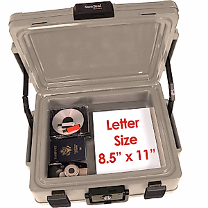 SureSeal by FireKing SS104-A 1 Hour Fireproof Waterproof Safe Chest, Fits Legal/Letter Sized Documents,0.38 CU FT Storage Capacity,Taupe