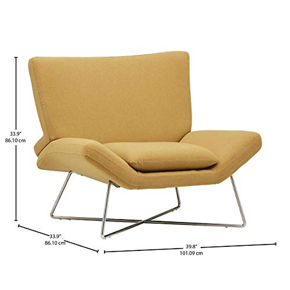 Amazon Brand – Rivet Farr Lotus Accent Chair, 39.8"W, Canary
