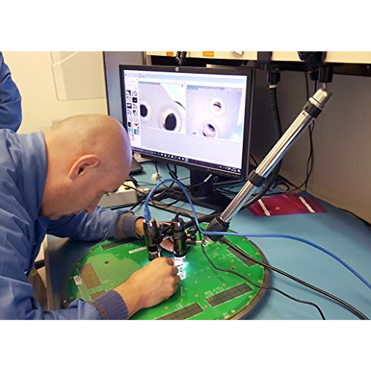 Versatile Positioning Stand for USB Microscopes with C-Clamp Base