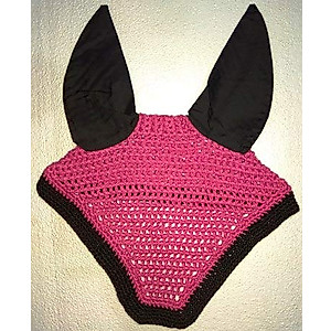 A C Horse Ear Net Crochet Fly Veil Equestrian Fly Bonnet/Veil/mask Standard Size