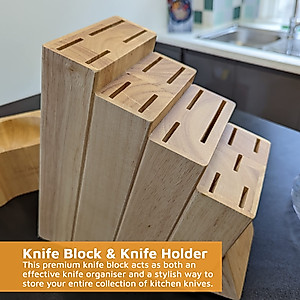 Chef Universal Knife Block Without Knives | 16 Slot | Durable Knife Block & Storage | by Jean Patrique