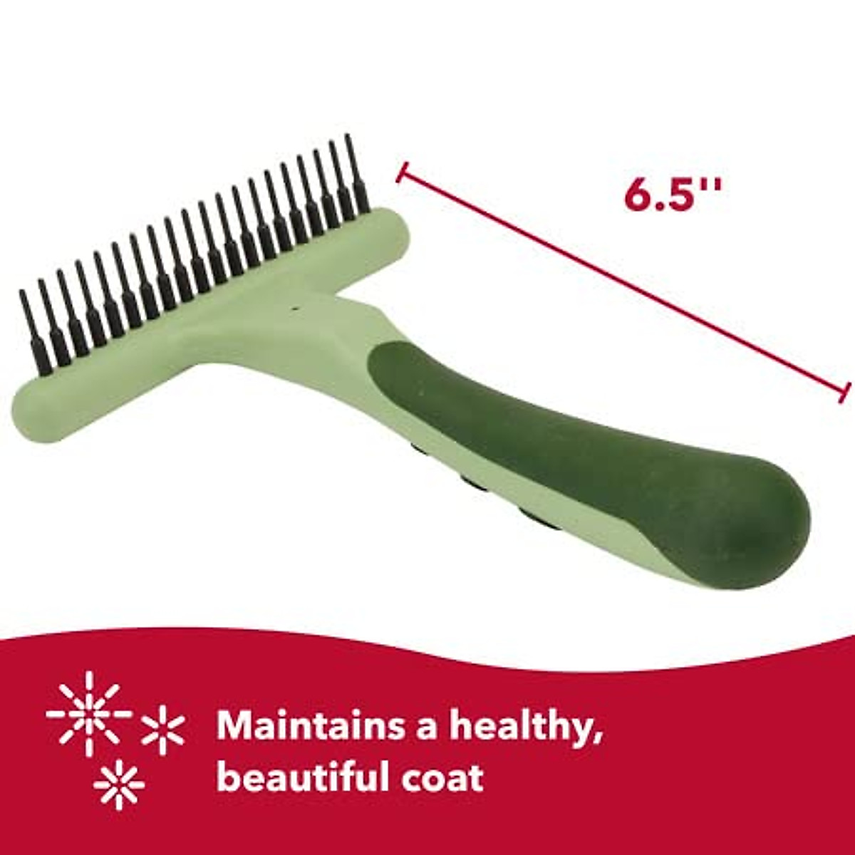 Coastal Pet Safari Dog Single Row Undercoat Rake - Undercoat Brush for Dogs with Medium and Long Hair - Dog Detangler Comb and Dematting Brush - Single Row