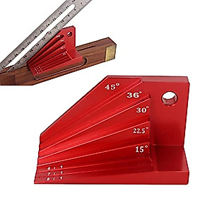 Bevel Block Gauge, Aluminum Alloy Angle Finder Universal Bevel Protractor for Protractor Woodworking Tools Angles for 1:6, 1:7 and 1:8 Dovetails, Miter Angles of 15°, 22-1/2°, 30°, 36° and 45°