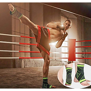 1 Pair Ankle Brace Protector Sleeves Adjustable,Alleviate Achilles Tendon Pain, Sprain, Sports Injury Healing Stabilizer
