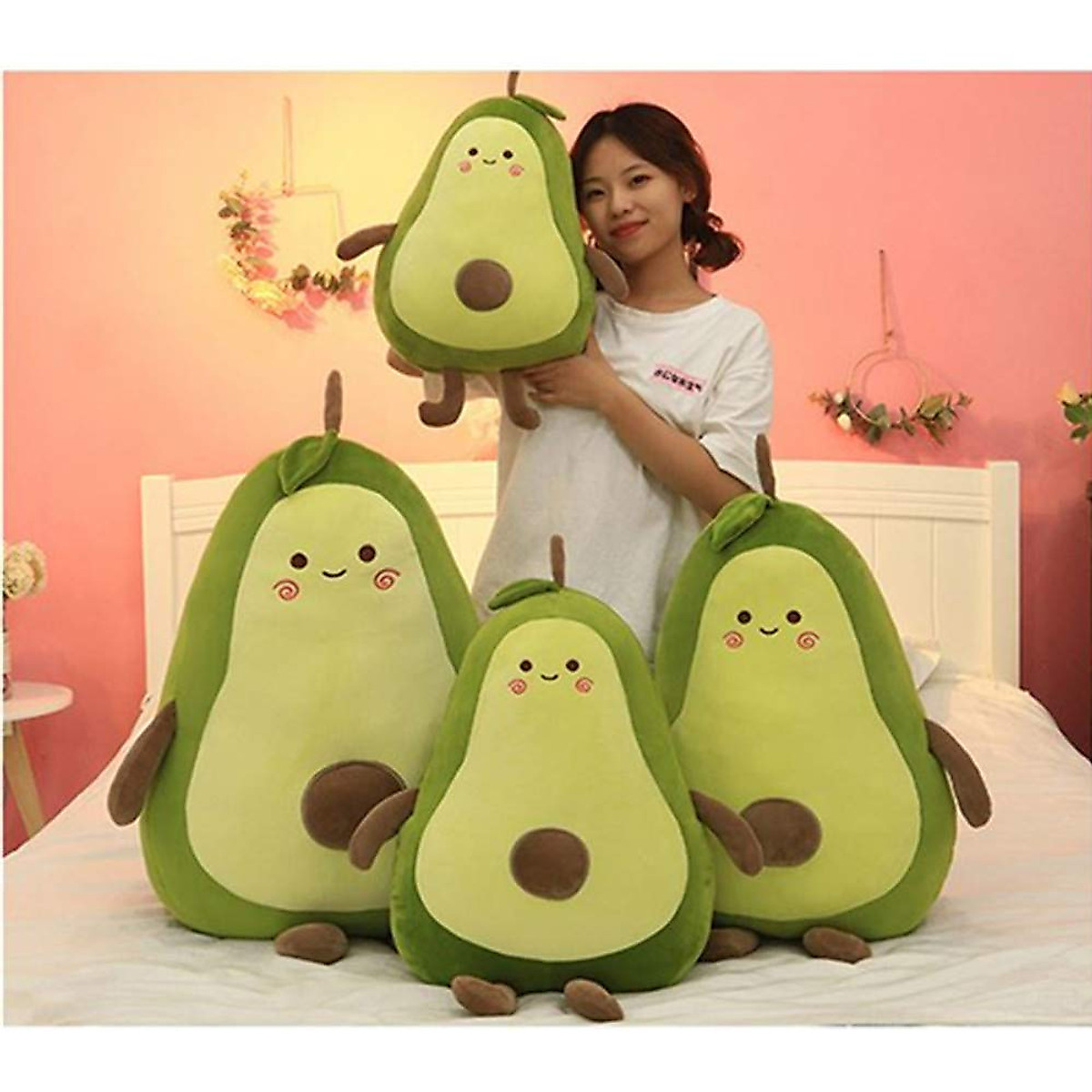 OUKEYI 18 Inch Snuggly Stuffed Avocado Fruit Soft Plush Toy Hugging Pillow Gifts for Kids, Girl, Boy, and FriendsBest Gift for Kids Christmas