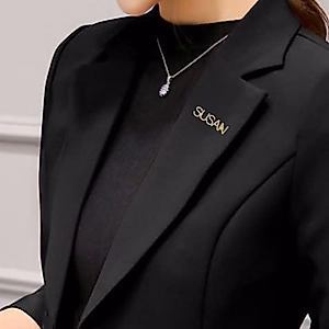 Full Rhinestone Personality Name Custom Brooch Commemorate Customized Monogram Initial Letter Pins Jewelry (stainless steel)