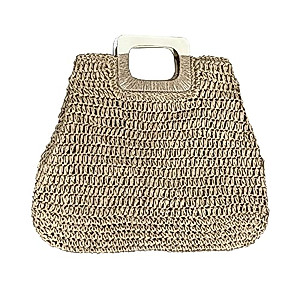 Straw Beach Bag,Women Hobo Summer Woven Large Handbags Straw Tote Bag (Light brown)