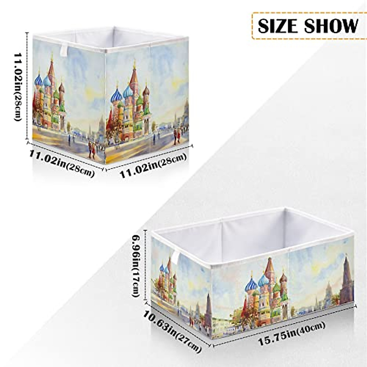 Cathedral Storage Basket Storage Bin Rectangular Collapsible Toy Boxs Nursery Storage Hamper Organizer for Boys Girls Toys
