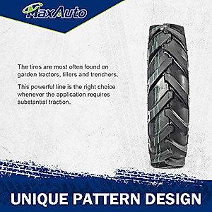 MaxAuto 2Pcs 4.80/4.00-8 Tires 4.80x4.00-8 8" Lawn Garden Tires 4.80x4.00x8 4.80-4.00-8 Turf Lawnmower Tractor Golf Cart Tubeless Tire