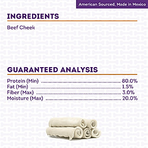 Treatly Cowcheek Rolls 6" Dog Chew Treats - Natural Flavor, 5 Count/1 Pack