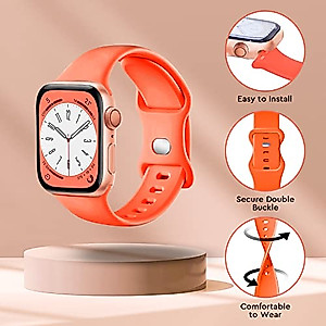 Compatible for Apple Watch Band 38mm 40mm 41mm Women Men, Soft Silicone Sport Band Strap for iWatch Bands Series 9 8 7 6 5 4 3 2 1 SE, 15Pack
