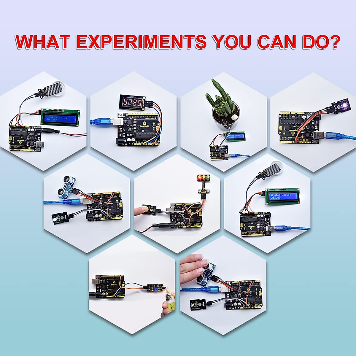 KEYESTUDIO 37 in 1 Sensor Kit 37 Sensors Modules Starter Kit for Arduino Mega R3 2560 Raspberry Pi Programming, Electronics Components STEM Education Set for Teens Adults + Tutorial