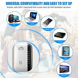 2023 Newest WiFi Extender, WiFi Booster, WiFi Repeater，Covers Up to 2640 Sq.ft and 40 Devices, Internet Booster - with Ethernet Port, Quick Setup, Home Wireless Signal Booster