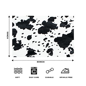 50x60IN Cow Print Blanket Soft Fleece Throw Blanket Warm Plush Dog Blankets Lightweight Cozy Blanket Washable Home Décor Cow Print Throws for Adult Sofa Bed Couch Bedroom Living Room Dorm Room