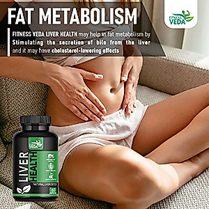 FITNESSVEDA Fitness Veda Liver Health Supplement Capsules with Milk Thistle Extract - Ayurvedic Medicine for Fatty Liver, Ayurvedic Liver Detox Capsule for Men and Women