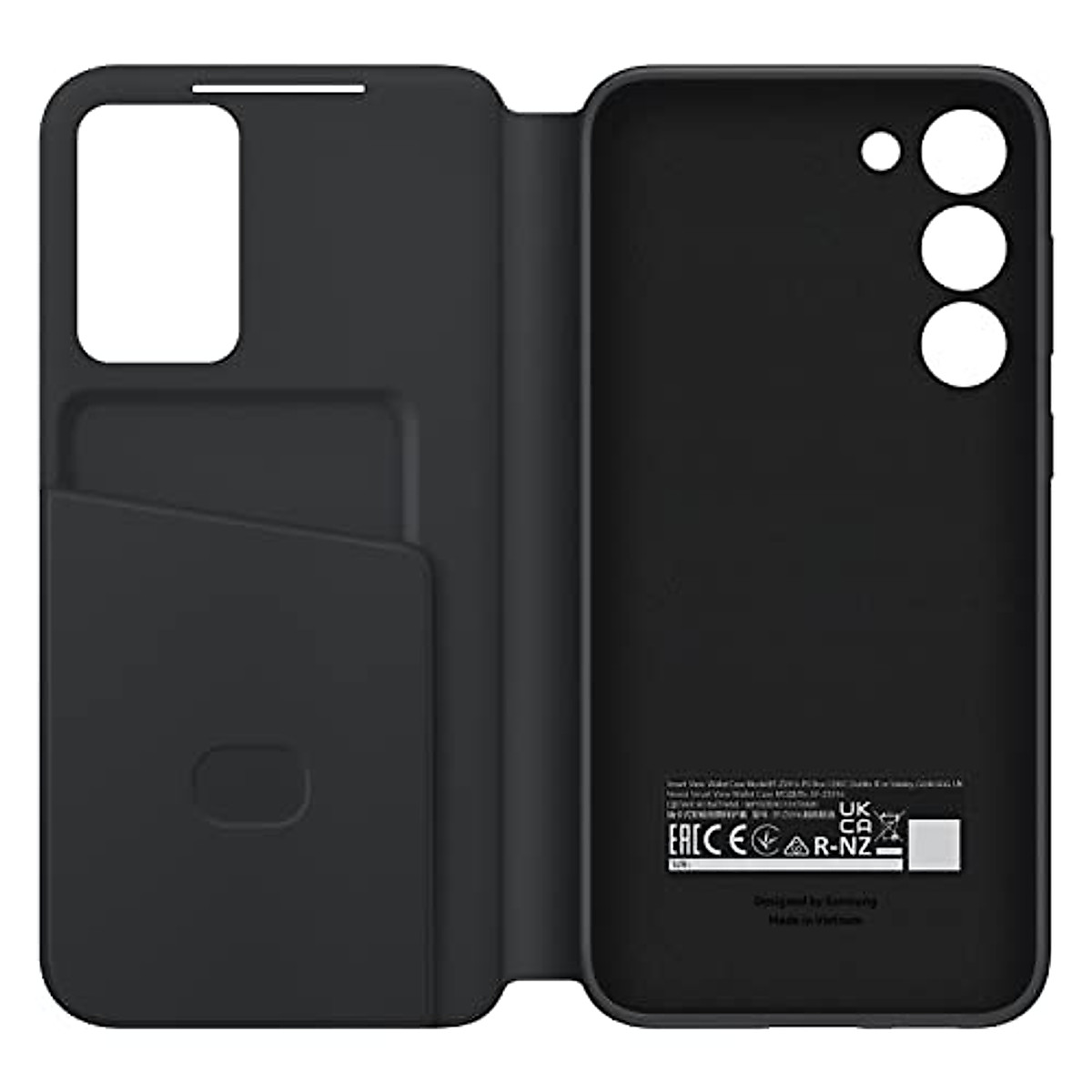 SAMSUNG Galaxy S23+ Plus S-View Wallet Phone Case, Protective Cover w/ Card Holder Slot, Finger Tap Clear Window, US Version, EF-ZS916CBEGUS, Black