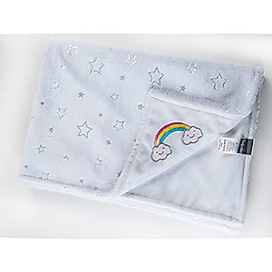 Tadpoles Tadpoles Rainbow Embroidered Double Layer Plush Baby Blanket