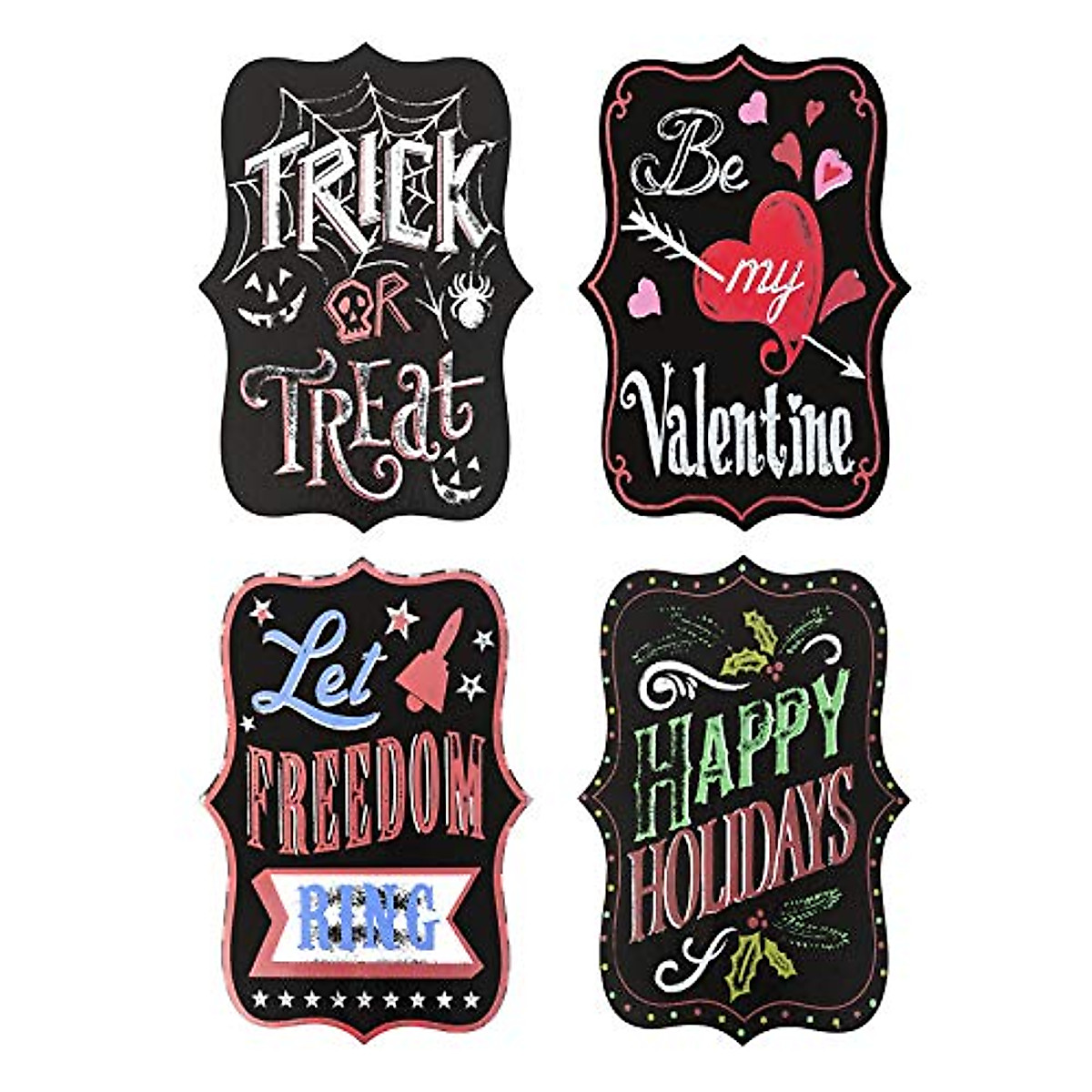 Seasonal Garden Signs Set with 8 Seasons and Steel Mounting Pole Yard Stake for Spring, Summer, Fall, and Winter Displays, UV and Weather Resistant, Outdoor Use