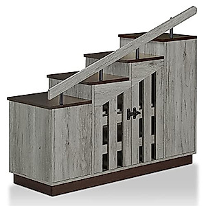Furniture of America Barstead Wood Staircase Shoe Cabinet in Gray Oak