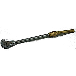 Fair Trade Bolivian Wooden Mate Cup and Metal Bombilla Straw