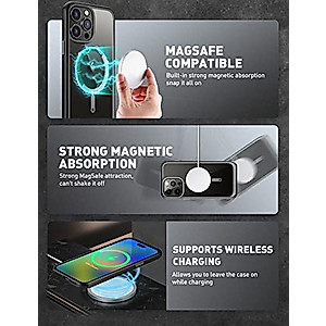 SUPCASE Unicorn Beetle Mag Case for iPhone 14 Pro 6.1", Compatible with MagSafe Shockproof Protective Slim Clear Case (Black)