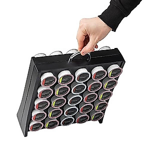 Mind Reader 11 Compartment Condiment 50 Capacity K-Cup Single Serve Coffee Pod Holder Storage Organizer, Black, One Size