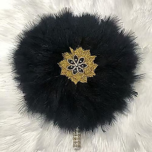 African Feather Fan African Custom Wedding Feather Hand Fan for Wedding Bride Hand Held Photo Props Art Craft Wedding Party Decoration Party Favors-Feather Fan for Bride