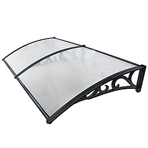 ZENY 40"x 80" Window Awning Canopy Overhead Door Awning Polycarbonate Cover Front Door Outdoor Patio Canopy Cover Sun Shetter,UV,Rain Snow Protection Hollow Sheet