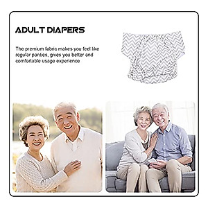 DOITOOL Adult Diapers Pañales Desechables Adult Diaper Washable Cloth Diaper Incontinence Diaper Washable Briefs Anti Leak Reusable Diaper for Women Men Grey Pañales para Adultos Mens Briefs
