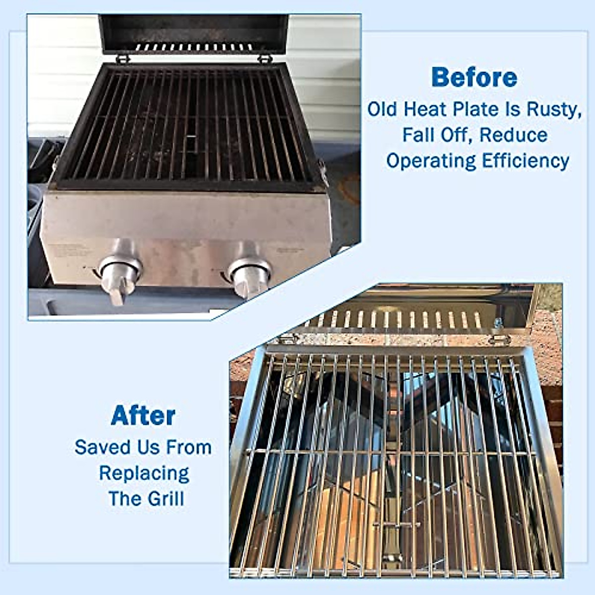 Adviace Grill Replacement Parts for Cuisinart CGG-306, Nexgrill 820-0033 820-0007B 820-0015 820-0007 820-0007G, Megamaster 820-0033M, Replacement 306-20133 820-0033-05 Flame Tamer, 2-Pack