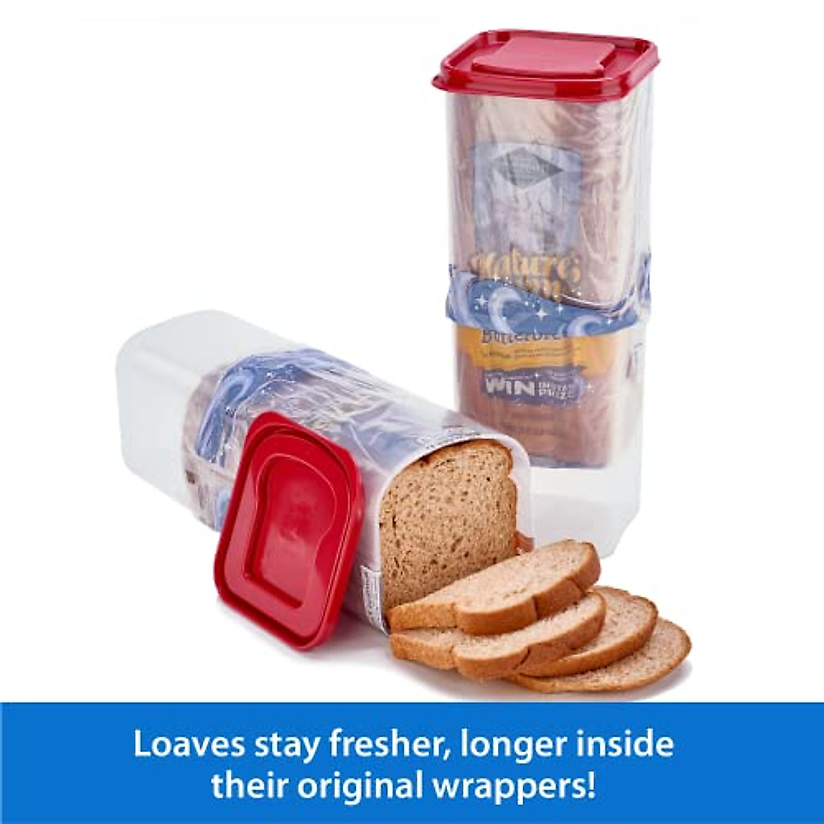 Buddeez Bread Buddy 2 Pack Set w/Red Lids