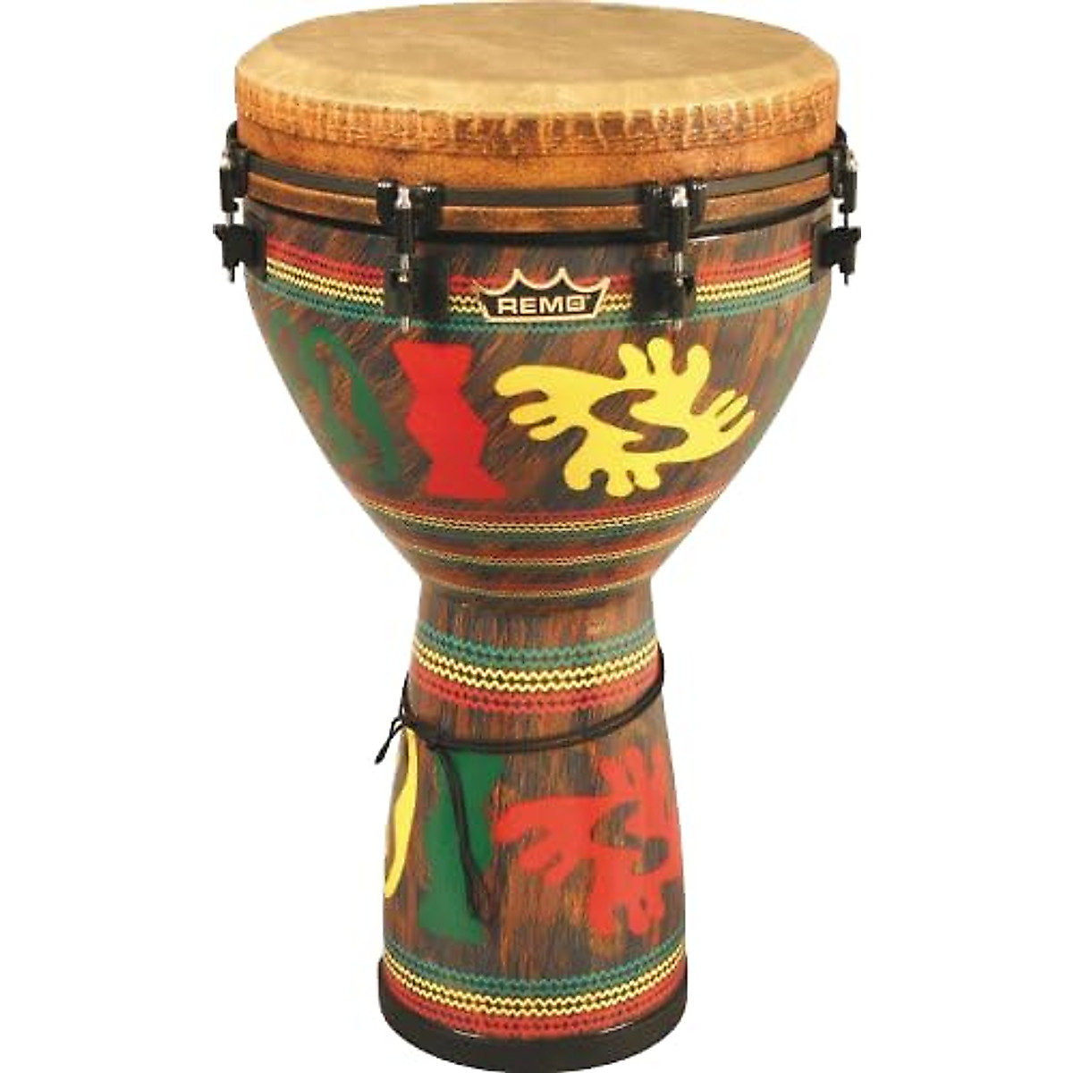 REMO Djembe, MONDO(TM), Key-Tuned, 12" x 24", SKYNDEEP® FIBERSKYN®, Contour Tuning Brackets, Multi-Mask Finish