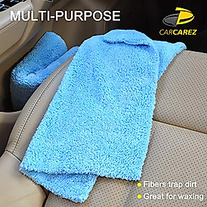 CARCAREZ Microfiber Towels for Cars, Car Drying Wash Detailing Buffing Polishing Towel with Plush Edgeless Microfiber Cloth, 450 GSM 16x16 in. Pack of 6