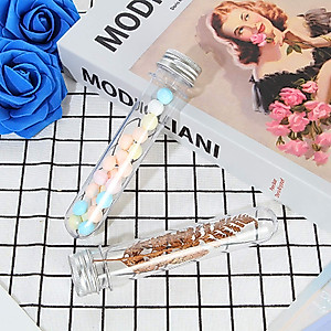 60Pack Plastic Test Tubes with Caps, 45ML Clear Bath Salt Tubes Gumball Candy Tubes, Tube Container Vials for Scientific Experiments, Party Favors, Decorate The House, Candy Storage