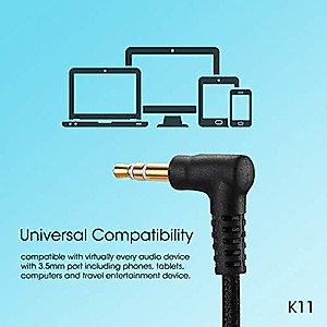 noot products Kids Headphones K11 Foldable Stereo Tangle-Free 5ft Long Cord 3.5mm Jack Plug in Wired On-Ear Headset for iPad/Amazon Kindle,Fire/Boys/Girls/School/Laptop/Travel/Plane/Tablet (Black)
